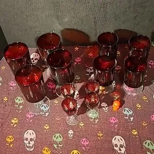 Source Unknown | Accents | Goth Vampire Dinner Party Deep Red Glassware ...